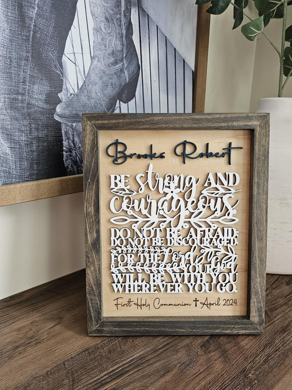 Baptism and First Holy Communion Personalized Frame – Aspen Woods & Company